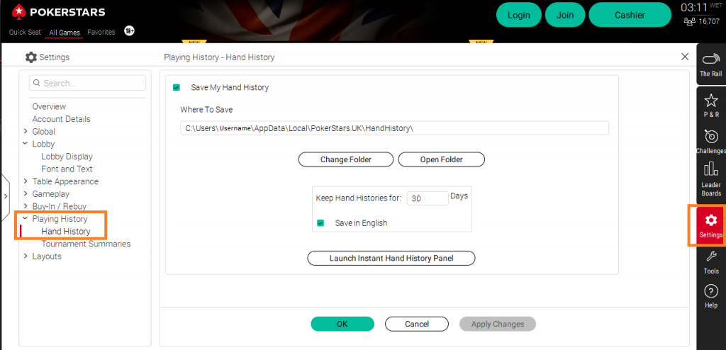Save PokerStars Hand Histories to disk – hhDealer.com
